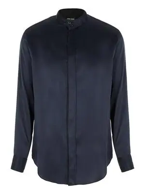 Giorgio Armani Regular-fit Silk Shirt - Blue