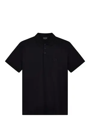 Giorgio Armani Stretch Cotton Piqué Polo Shirt - Black