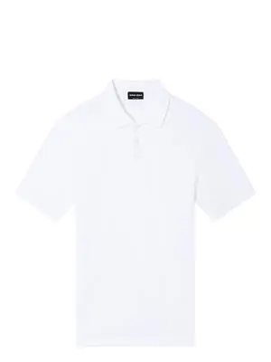 Giorgio Armani Stretch Cotton Piqué Polo Shirt - White