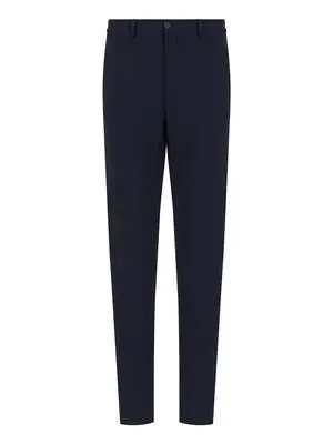 Giorgio Armani Two-way Stretch Wool-canvas Trousers - Blue