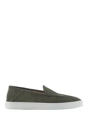 Giorgio Armani GIORGIO ARMANI Galleria 3 Suede Slip-Ons Green