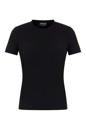 Giorgio Armani Stretch Viscose Jersey T-shirt - Black