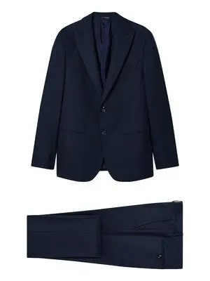 Giorgio Armani Single-breasted Soho Line Suit In Virgin Wool - Navy Blue