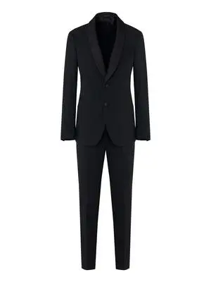 Giorgio Armani Soho Line Single-breasted Tuxedo In Wool Crêpe - Black