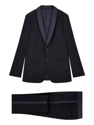 Giorgio Armani Soho Line Single-breasted Tuxedo In Wool Crêpe - Navy_blue