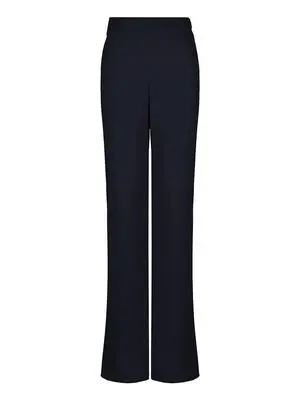 Giorgio Armani Wide-leg Silk Trousers - Navy Blue