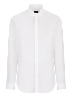 Giorgio Armani Regular-fit Cotton-seersucker Shirt - White