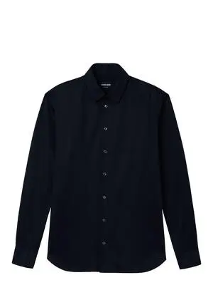 Giorgio Armani Plain-knit Cotton Interlock Shirt - Black