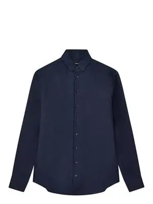 Giorgio Armani Regular-fit Shirt In Linen - Blue