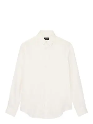 Giorgio Armani Regular-fit Shirt In Linen - White
