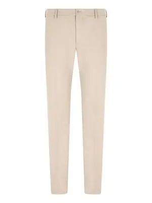 Giorgio Armani Stretch Cashmere And Cotton Trousers - Beige