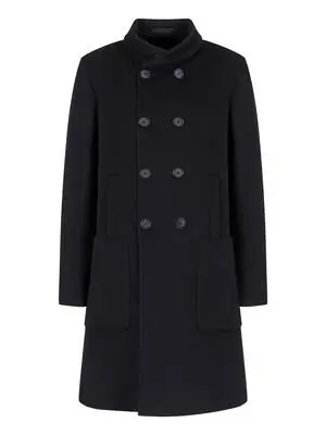 Giorgio Armani Icon Double-breasted Coat - Navy Blue