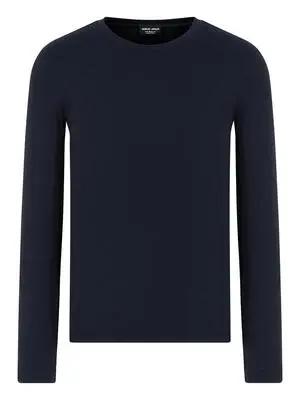 Giorgio Armani Pure Cashmere Interlock Jumper - Navy Blue