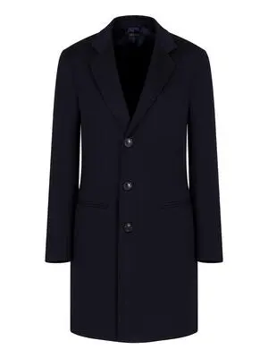 Giorgio Armani Long Cashmere Coat - Navy_blue