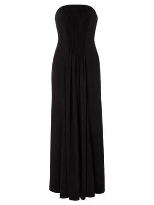 Giorgio Armani Triple Silk-georgette Bustier Dress - Black