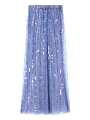 Giorgio Armani Embroidered Tulle Long Skirt - Patterned