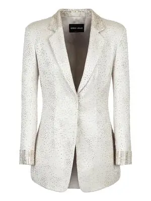 Giorgio Armani Crystal-embroidered Single-breasted Jacket - Patterned