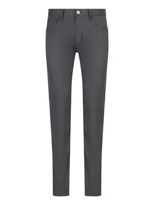 Giorgio Armani Five-pocket Virgin Wool Trousers - Grey