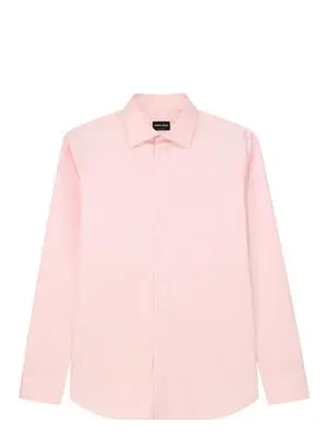 Giorgio Armani Classic Shirt In Cotton Twill - Pink