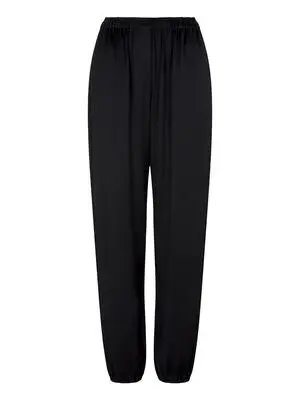 Giorgio Armani Straight-cut Silk Trousers With Crystal Piping - Patterned