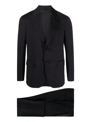 LARDINI Single-breasted Two-piece Wool Suit - Blue
