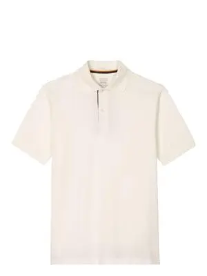 Paul Smith Cotton 'artist Stripe' Placket Polo Shirt - White
