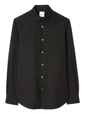 Paul Smith Tailored-fit Cotton 'artist Stripe' Cuff Shirt - Black