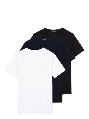 Paul Smith Mixed Colour Organic Cotton Logo Lounge T-shirts Three Pack - Multicolour