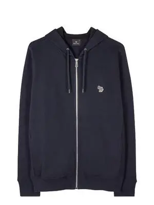 Paul Smith Cotton Zip-front Zebra Logo Hoodie - Blue