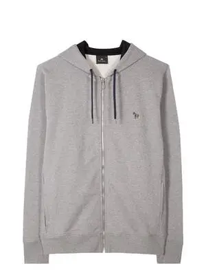 Paul Smith Cotton Zip-front Hoodie With Zebra Logo - Grey