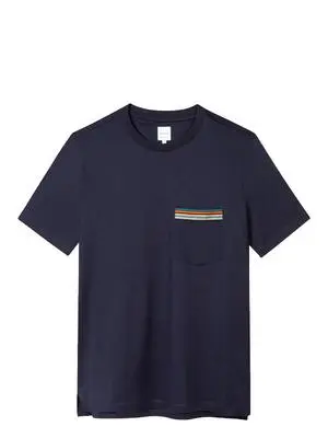 Paul Smith Signature Stripe' Pocket T-shirt - Blue