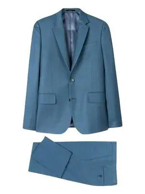 Paul Smith The Soho Tailored-fit Sharkskin Wool Suit - Blue