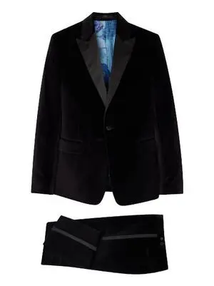 Paul Smith The Soho Tailored-fit Velvet Evening Suit - Black