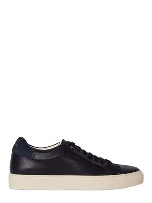 Paul Smith Leather 'basso' Trainers - Blue