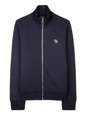 Paul Smith Cotton Zebra Logo Zip Sweatshirt - Blue