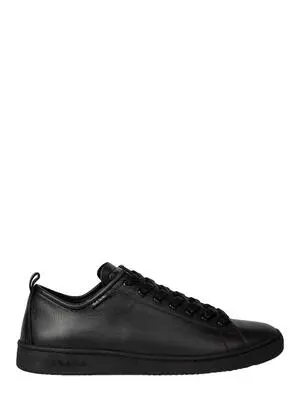 Paul Smith Leather Sneakers With Tonal Soles - Black