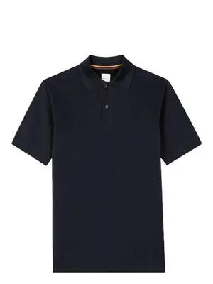 Paul Smith Cotton 'artist Stripe' Placket Polo Shirt - Blue