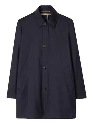 Paul Smith Wool Mac With Detachable Gilet - Blue