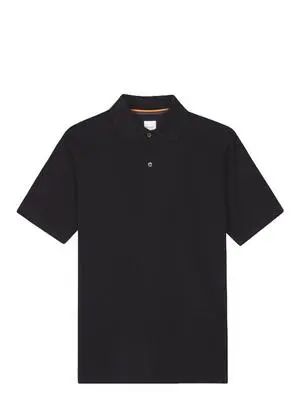 Paul Smith Cotton 'artist Stripe' Placket Polo Shirt - Black