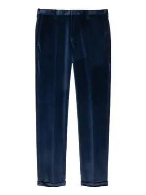 Paul Smith Slim-Fit Cotton Velvet Trousers Navy
