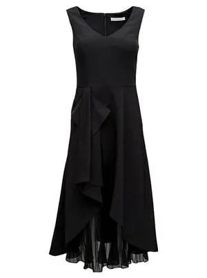 KAY UNGER Begonia Ruffled A-line Midi-dress - Black