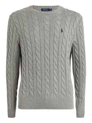 Polo Ralph Lauren Cable-knit Sweater With Polo Logo - Grey