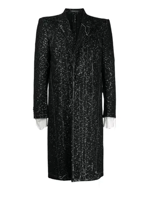 NICOLAS ANDREAS TARALIS Exposed-seam Single-breasted Coat - Black