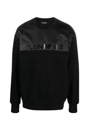 PLEIN SPORT Logo-lettering Cotton Sweatshirt - Black