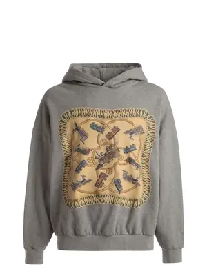 Bally Graphic-print Cotton Hoodie - Grey