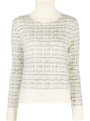 ALYSI Patterned Intarsia-knit Jumper - Neutrals