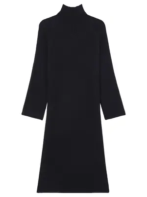 A.p.c. High-neck Ribbed Midi Dress - Black