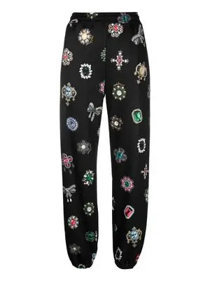 Moschino Graphic-print Drawstring Trousers - Black