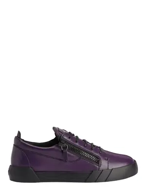 GIUSEPPE ZANOTTI Frankie Low-top Leather Sneakers - Purple