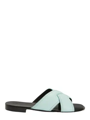 GIUSEPPE ZANOTTI Flavio Leather Sandals - Blue